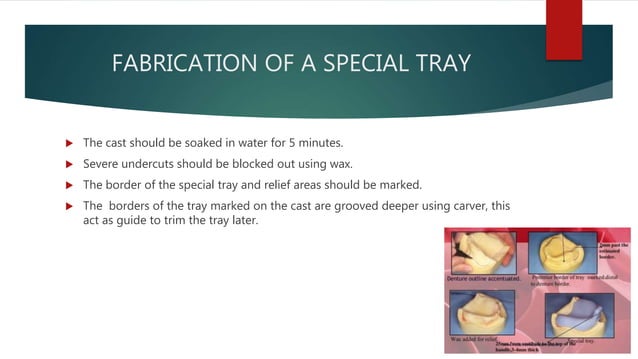 Custom tray fabrication and materials in complete denture | PPTX