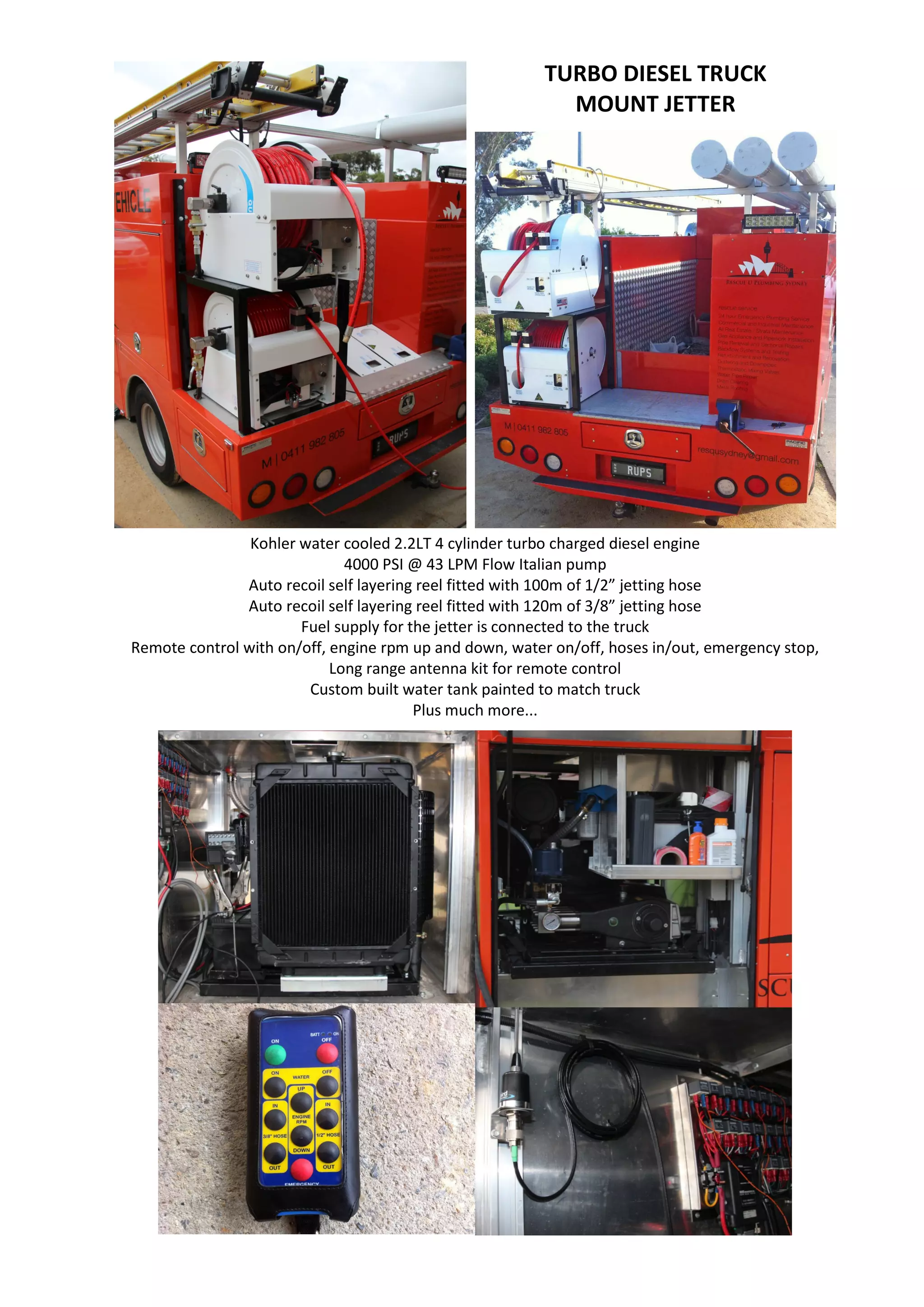 Custom Sprintjett Turbo Diesel Truck Mounted Water Jetter | PDF