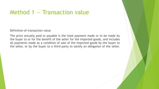 Custom valuation | PPT