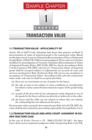 Taxmann's Guide to Customs Valuation | PDF