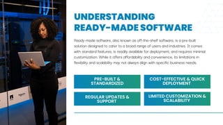 Custom vs. Ready-Made Software Which One is Right for Your Business | PPT