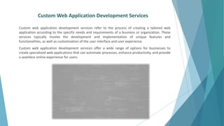 Custom Web Application Development Services | PPTX