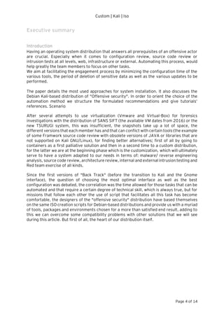 Custum GNU/Linux Kali distribution | PDF