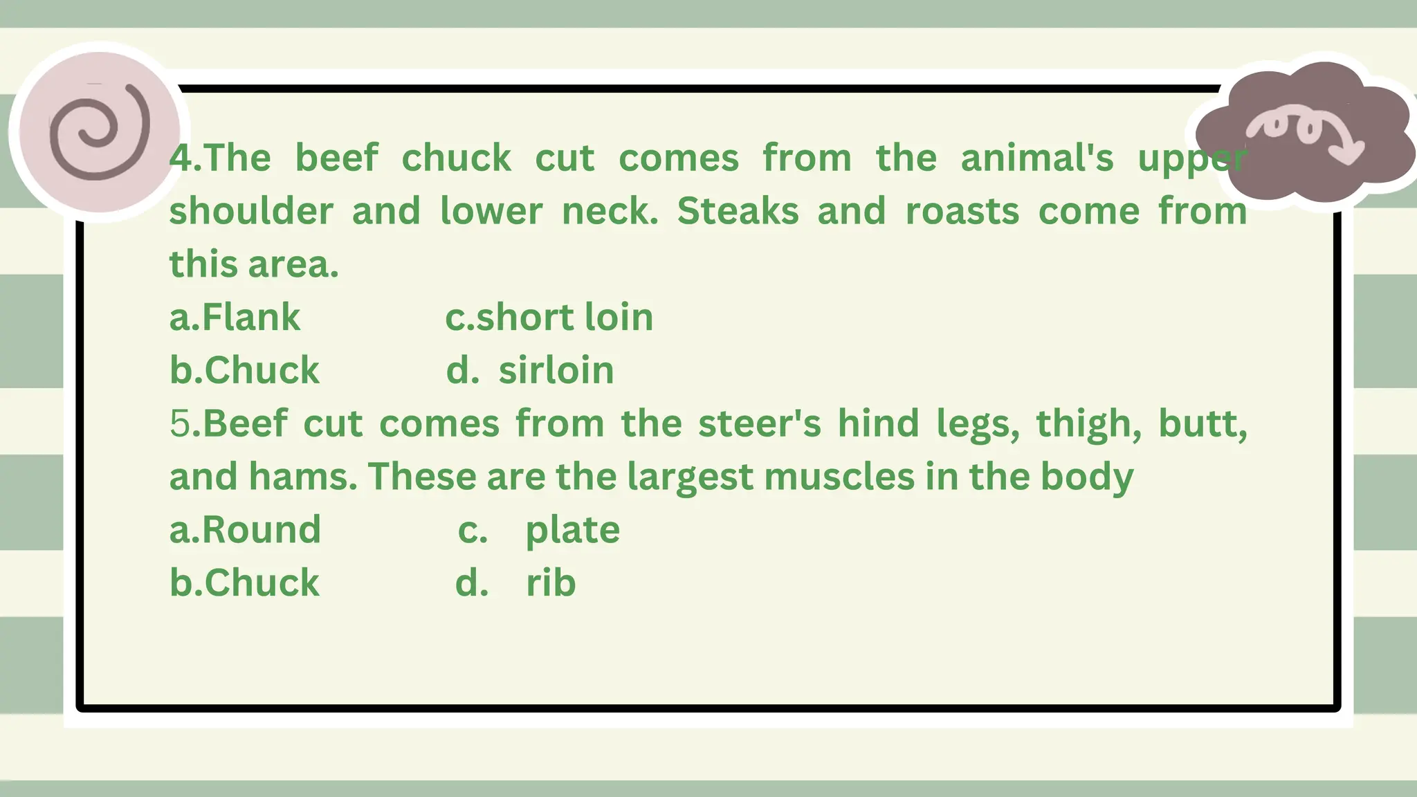 COOK AND PRESENT MEAT DISHES: DIFFERENT CUTS OF MEAT.pptx