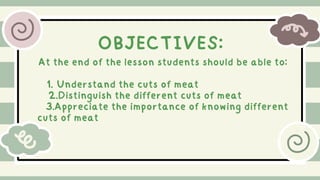 COOK AND PRESENT MEAT DISHES: DIFFERENT CUTS OF MEAT.pptx
