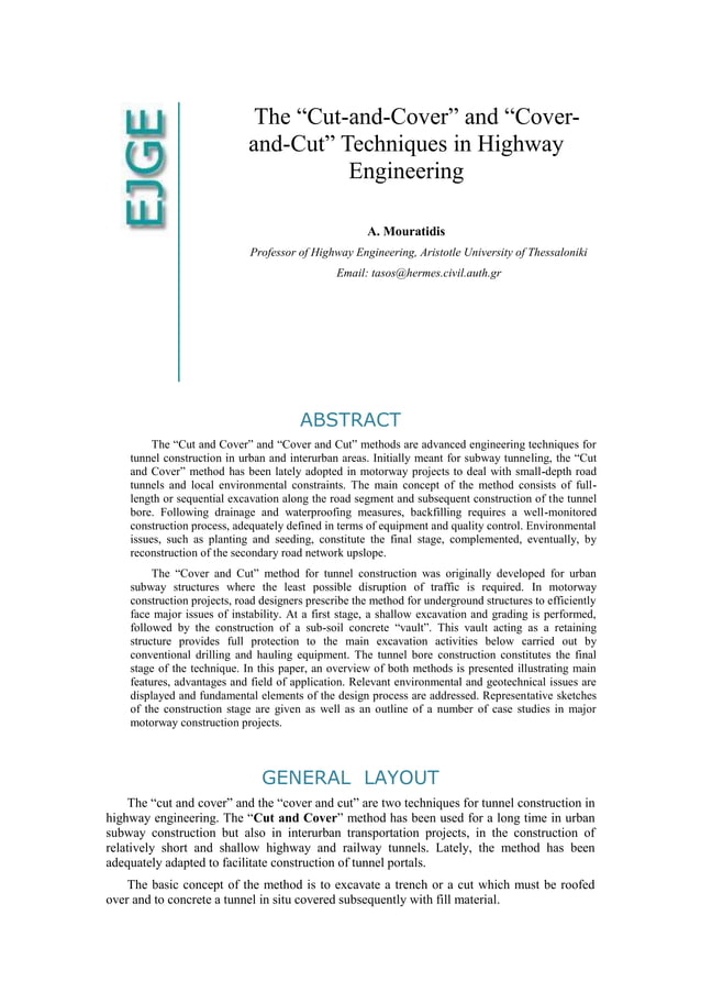 Cut and cover | PDF | Civil Engineering Industry | Industries