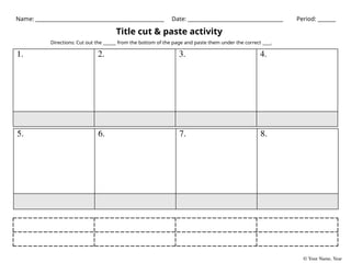 Cut and Paste Template language teaching | PPTX