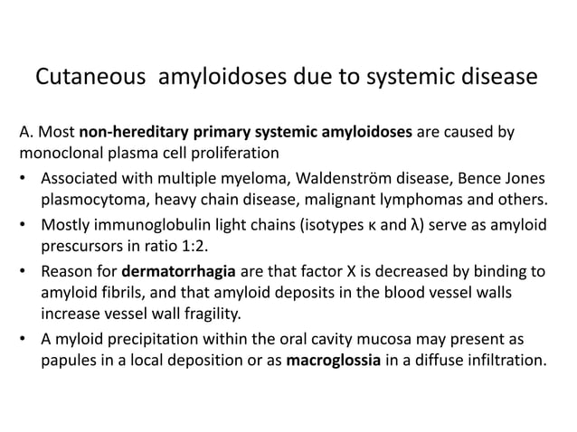 Cutaneous amyloidosis by dermatology resident.pptx | Blood Disorders ...