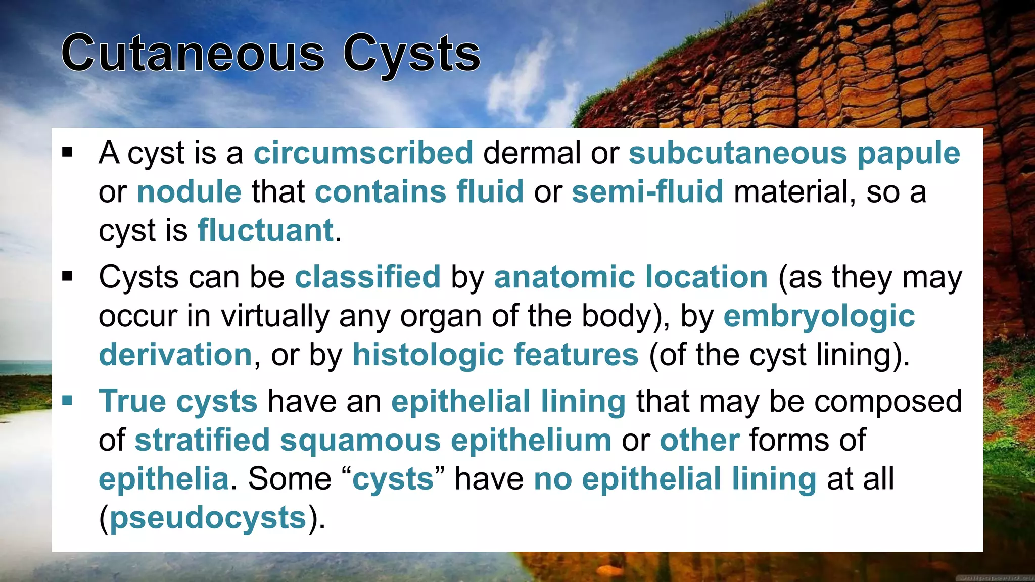 Cutaneous Cysts | PPTX