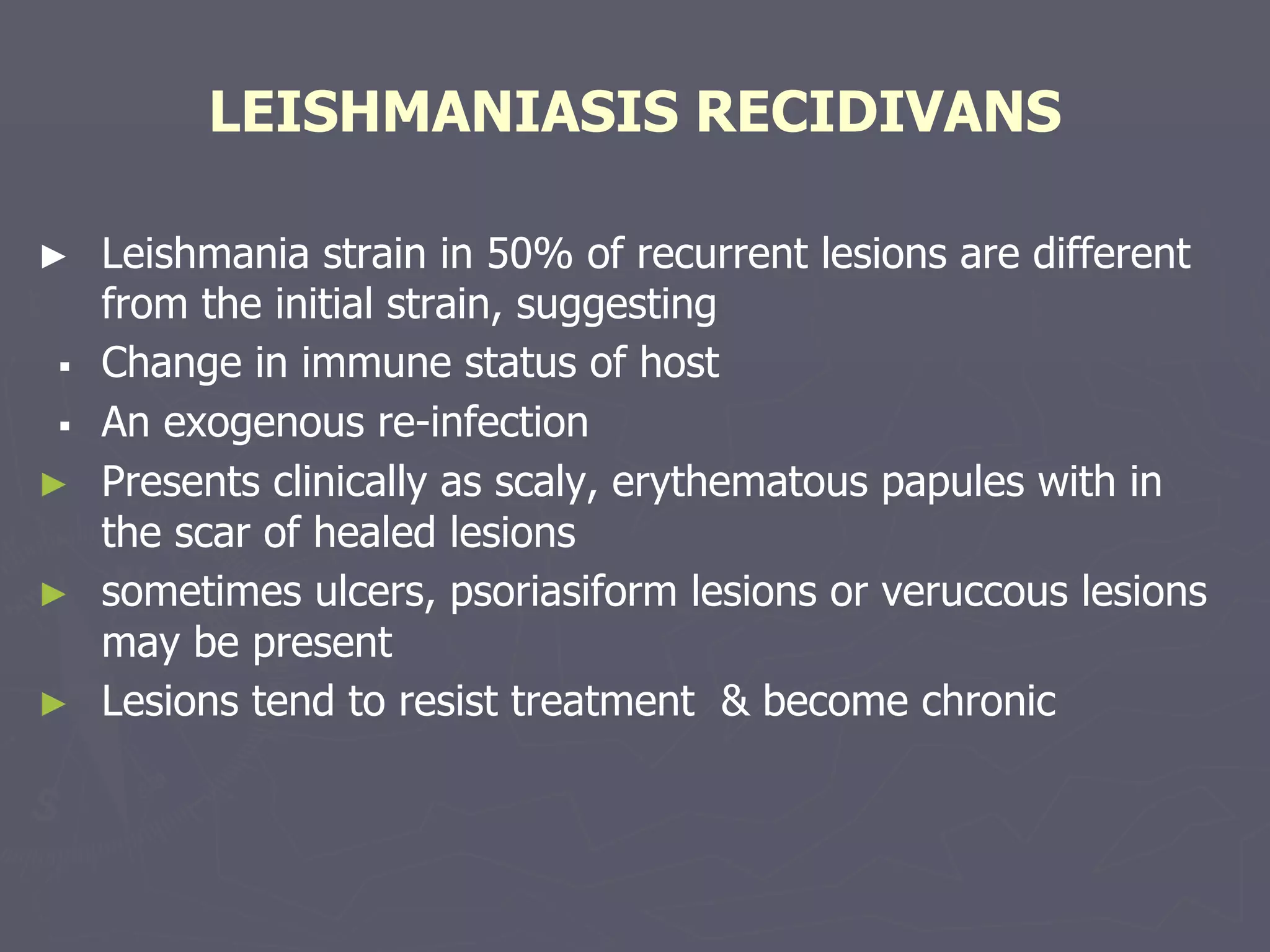 Cutaneous leishmaniasis clinical spectrum management | PPT