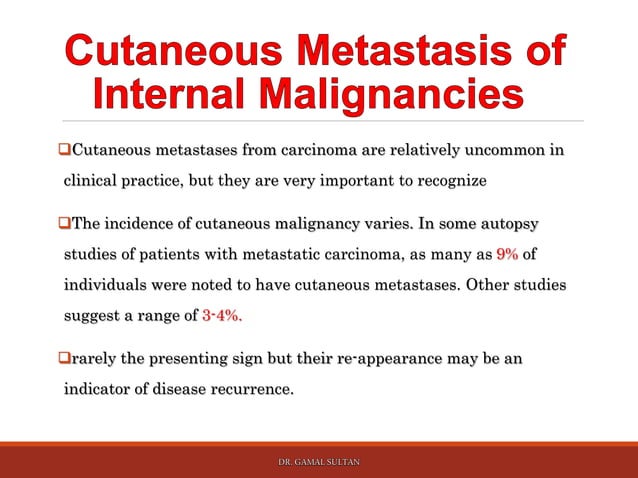 Cutaneous manifestations of internal malignancy and paraneoplastic ...