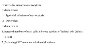 CUTANEOUS MASTOCYTOSIS.pptx ( MANIFESTATIONS AND MANAGEMENT) | PPTX