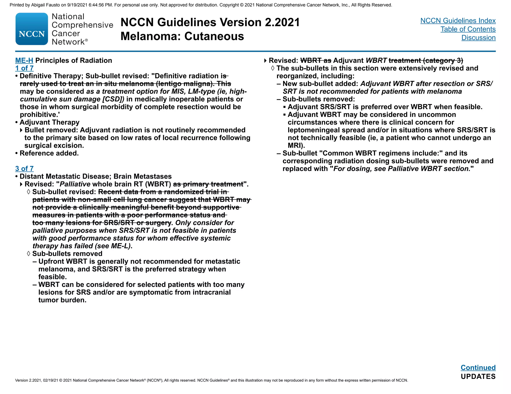 Cutaneous melanoma nccn 2021 | PDF