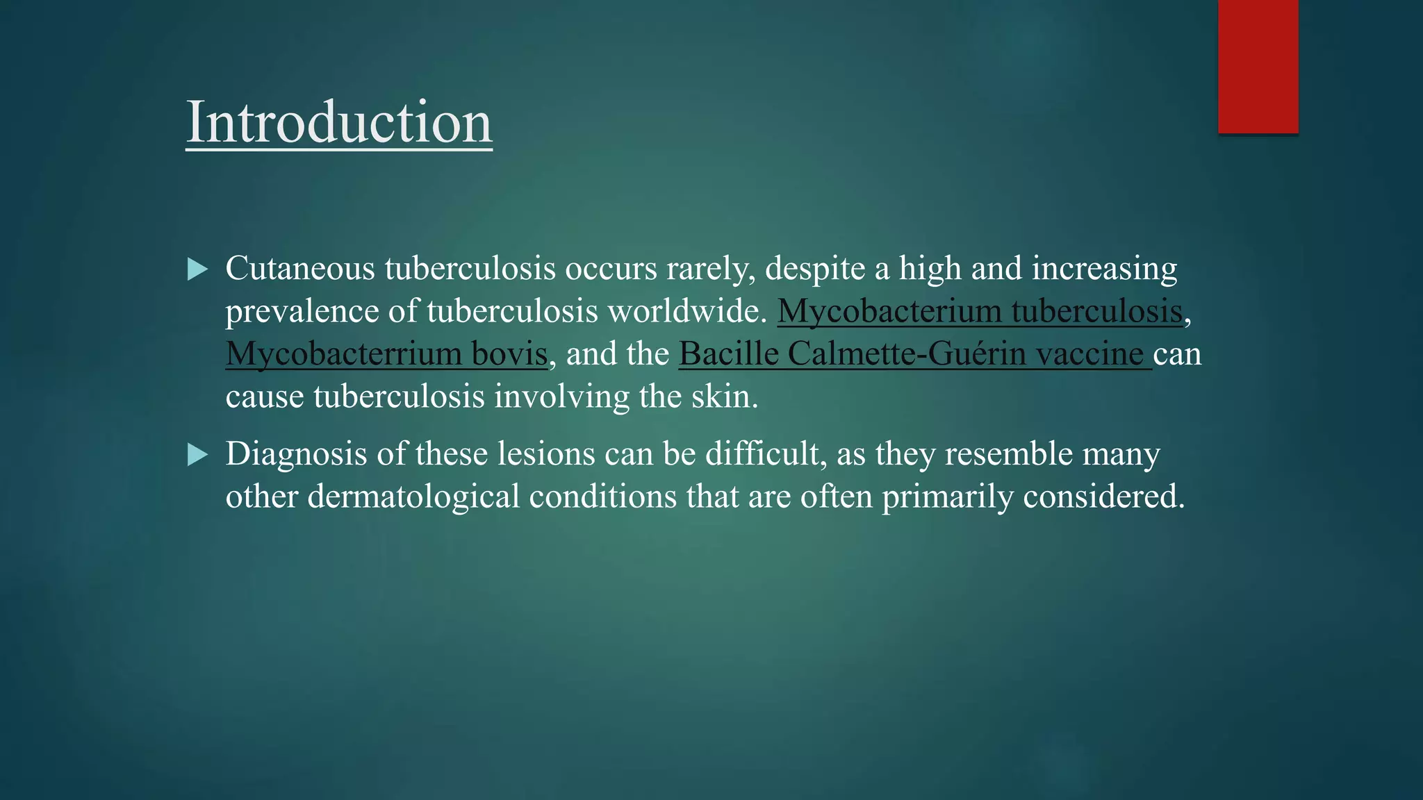 Cutaneous tuberculosis | PPT
