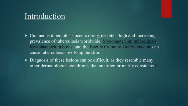 Cutaneous tuberculosis | PPT