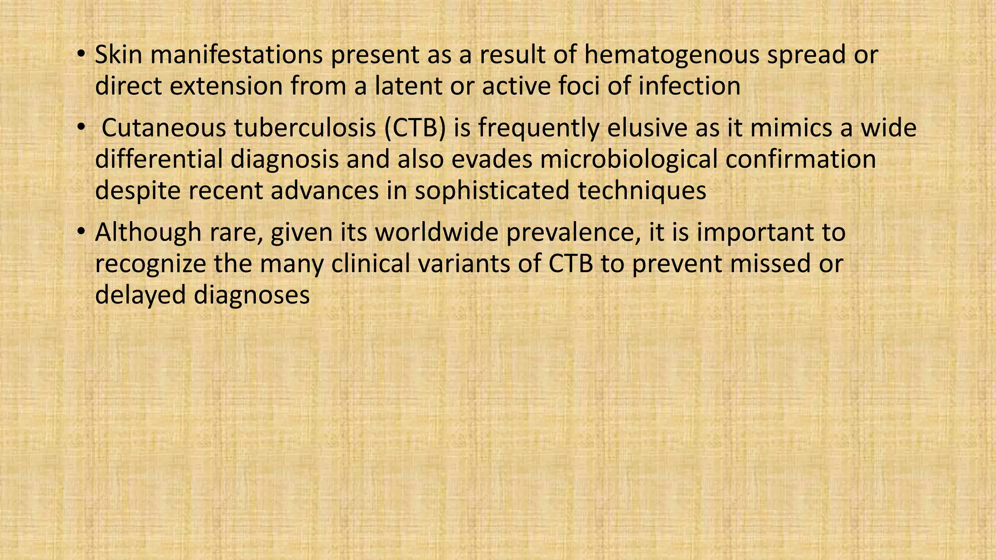 Cutaneous tuberculosis | PPTX