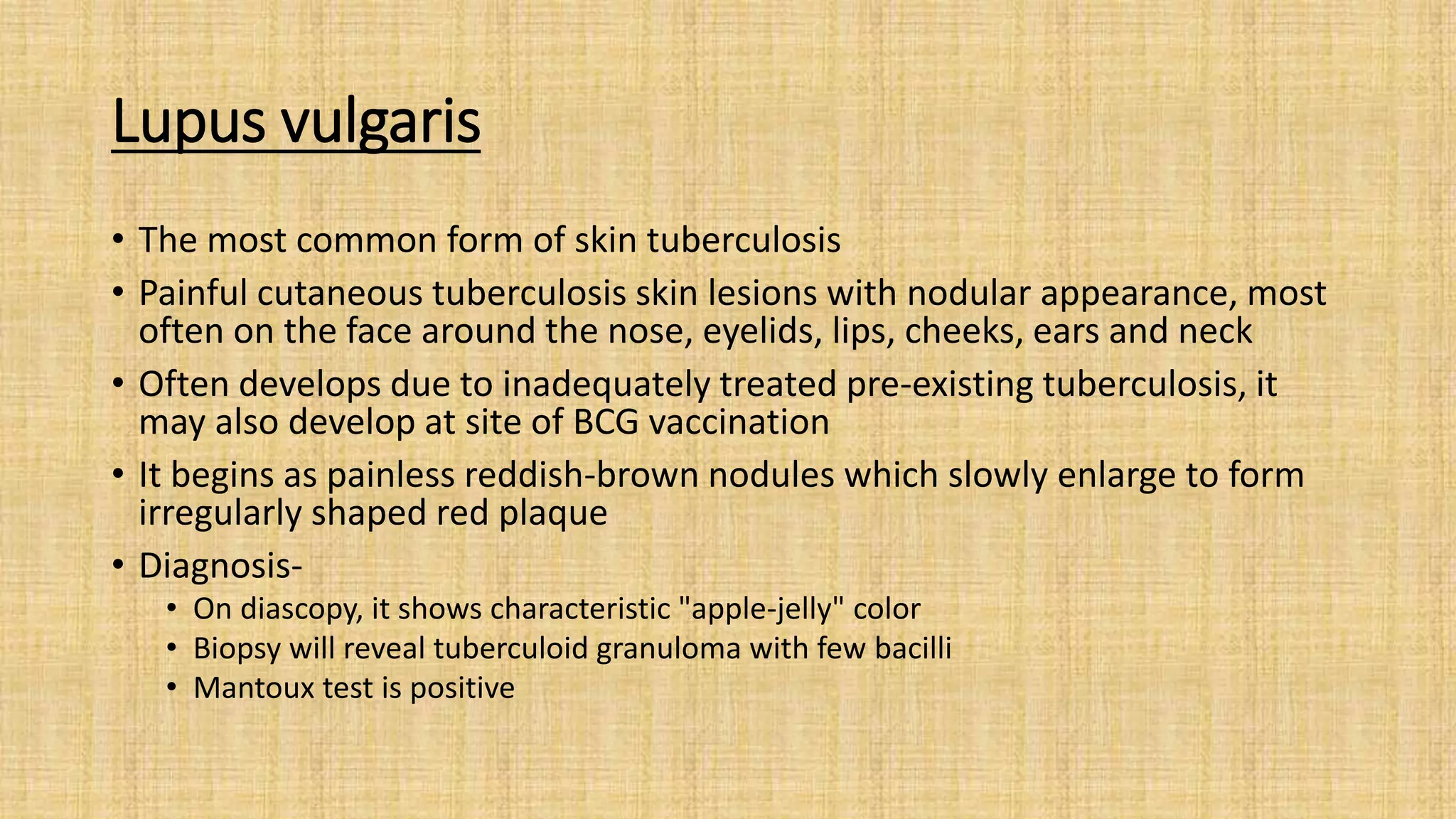 Cutaneous tuberculosis | PPTX | Infectious Diseases | Diseases and ...