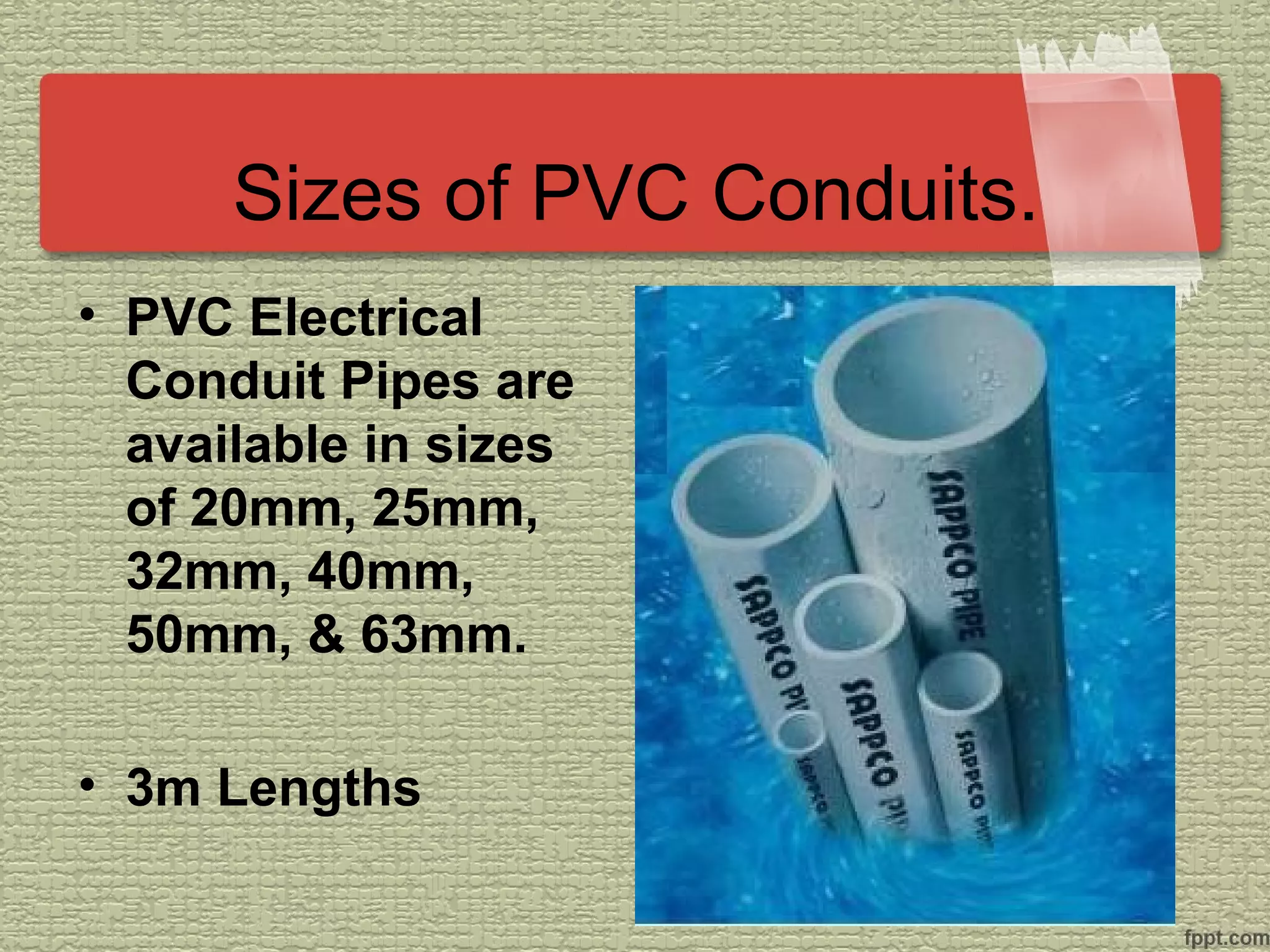 Cut bend and install PVC electrical conduits | PPT