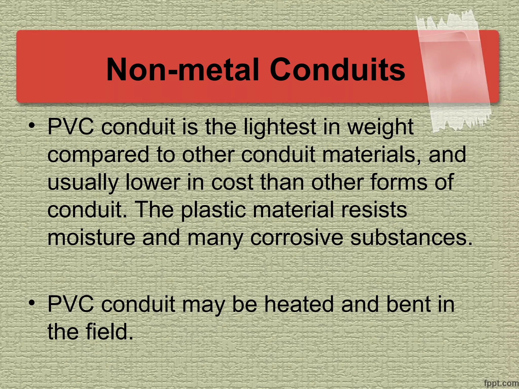 Cut bend and install PVC electrical conduits | PPT