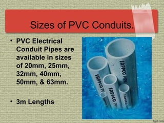 Cut bend and install PVC electrical conduits | PPT
