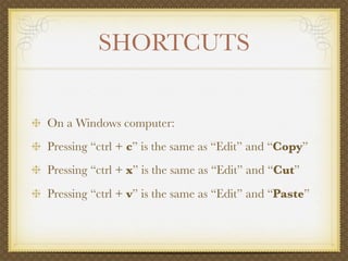 Cut, copy and paste | KEY