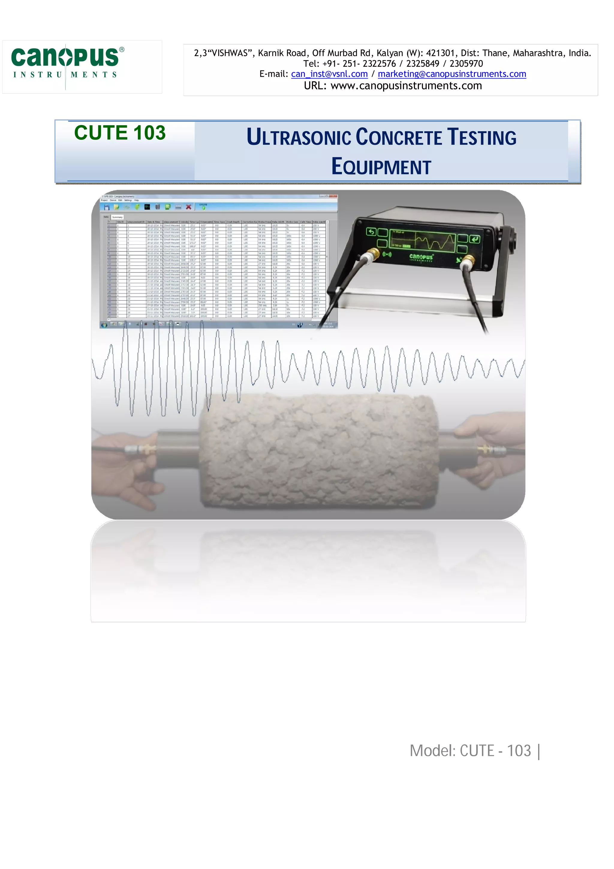 Ultrasonic Testing Equipment Suppliers - Canopus Instruments | PDF