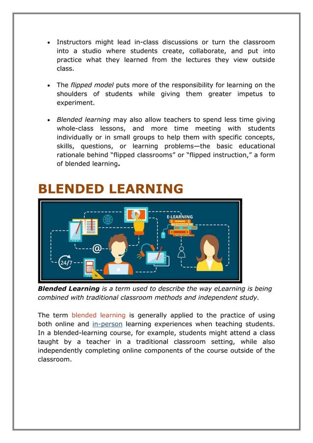 Flipped Classroom and blended learning, pros, cons, similarities and differences | PDF