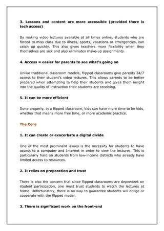 Flipped Classroom and blended learning, pros, cons, similarities and ...