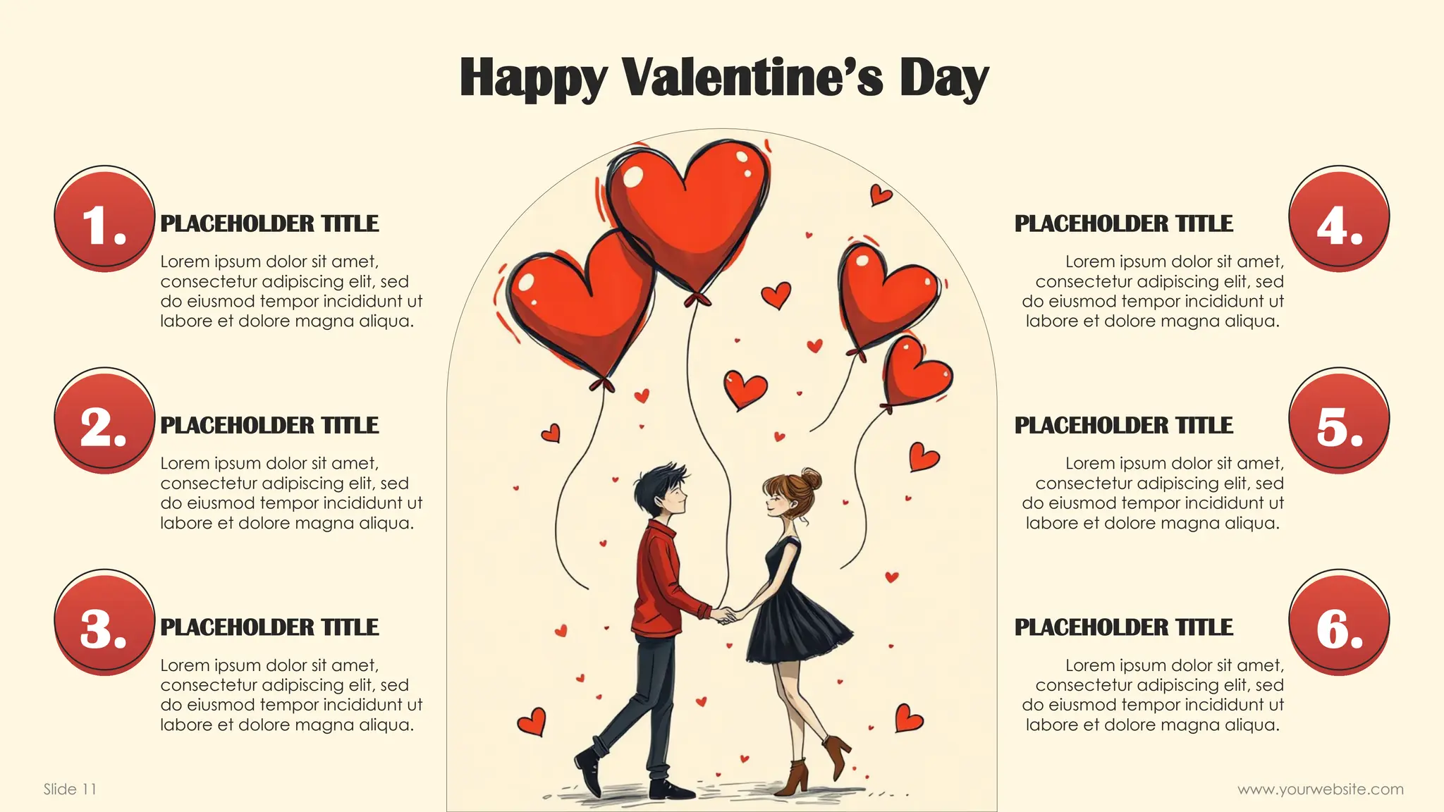 Cute Valentines Day Slides Presentation Template | PPTX