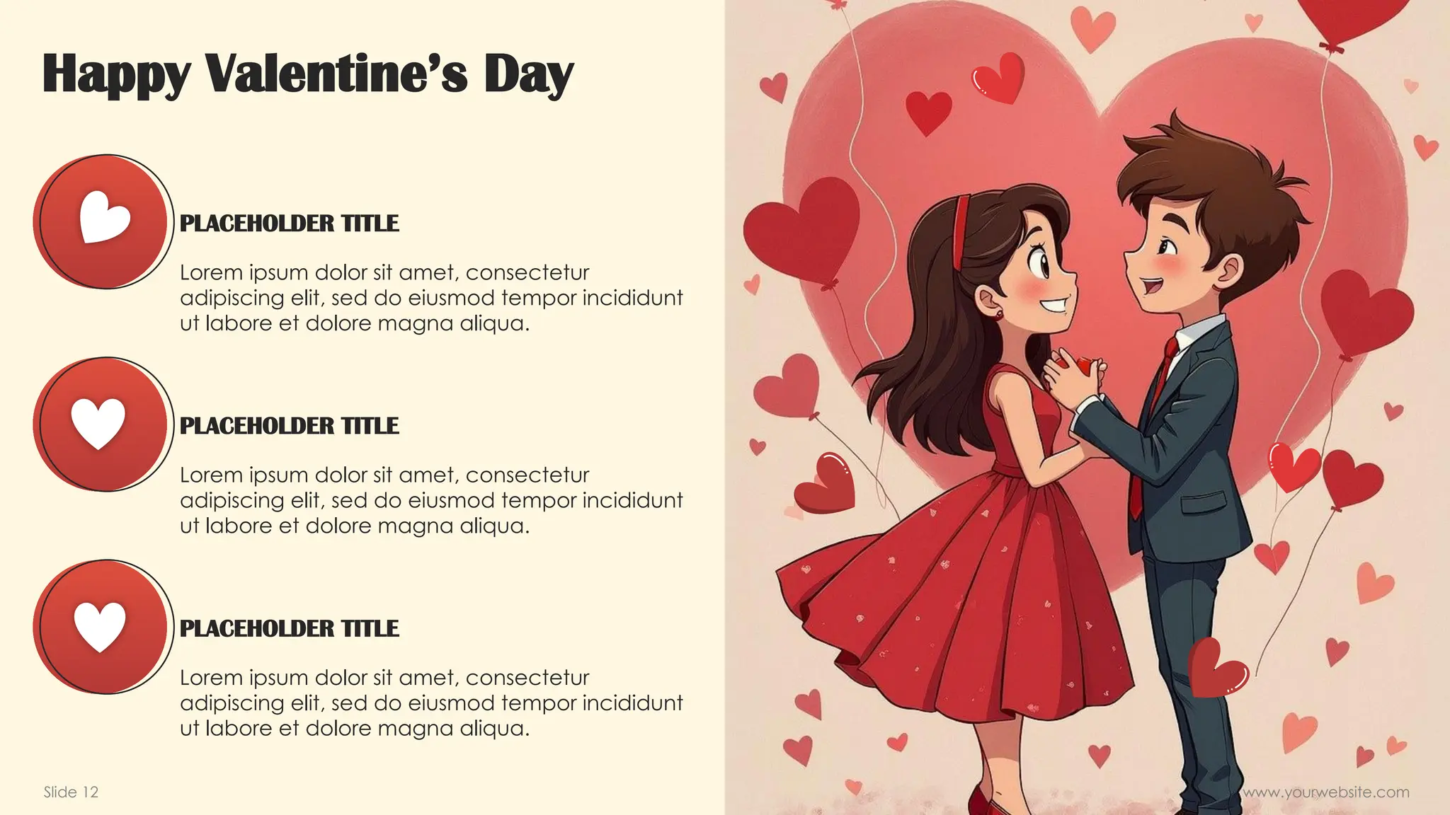 Cute Valentines Day Slides Presentation Template | PPTX