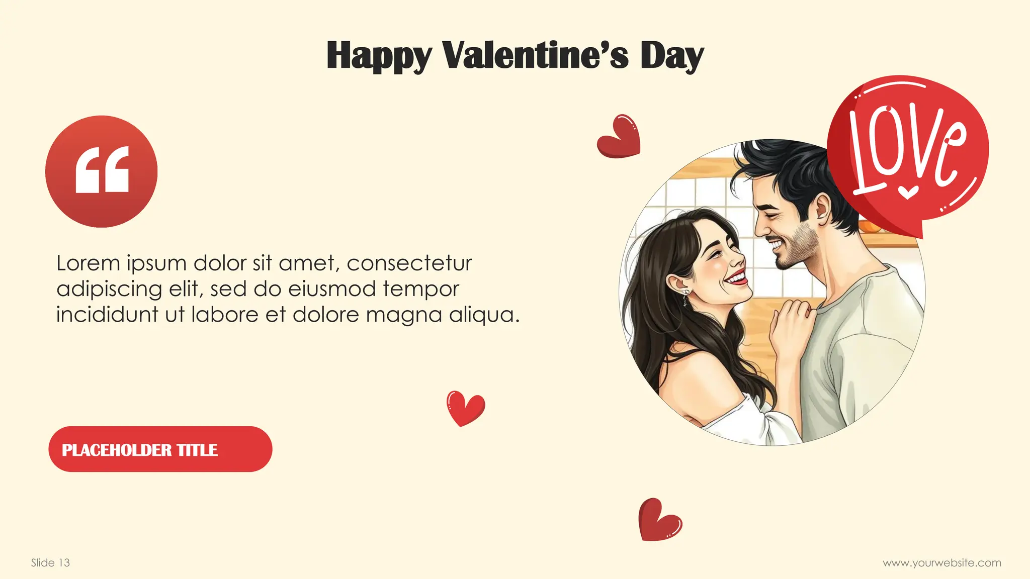 Cute Valentines Day Slides Presentation Template | PPTX