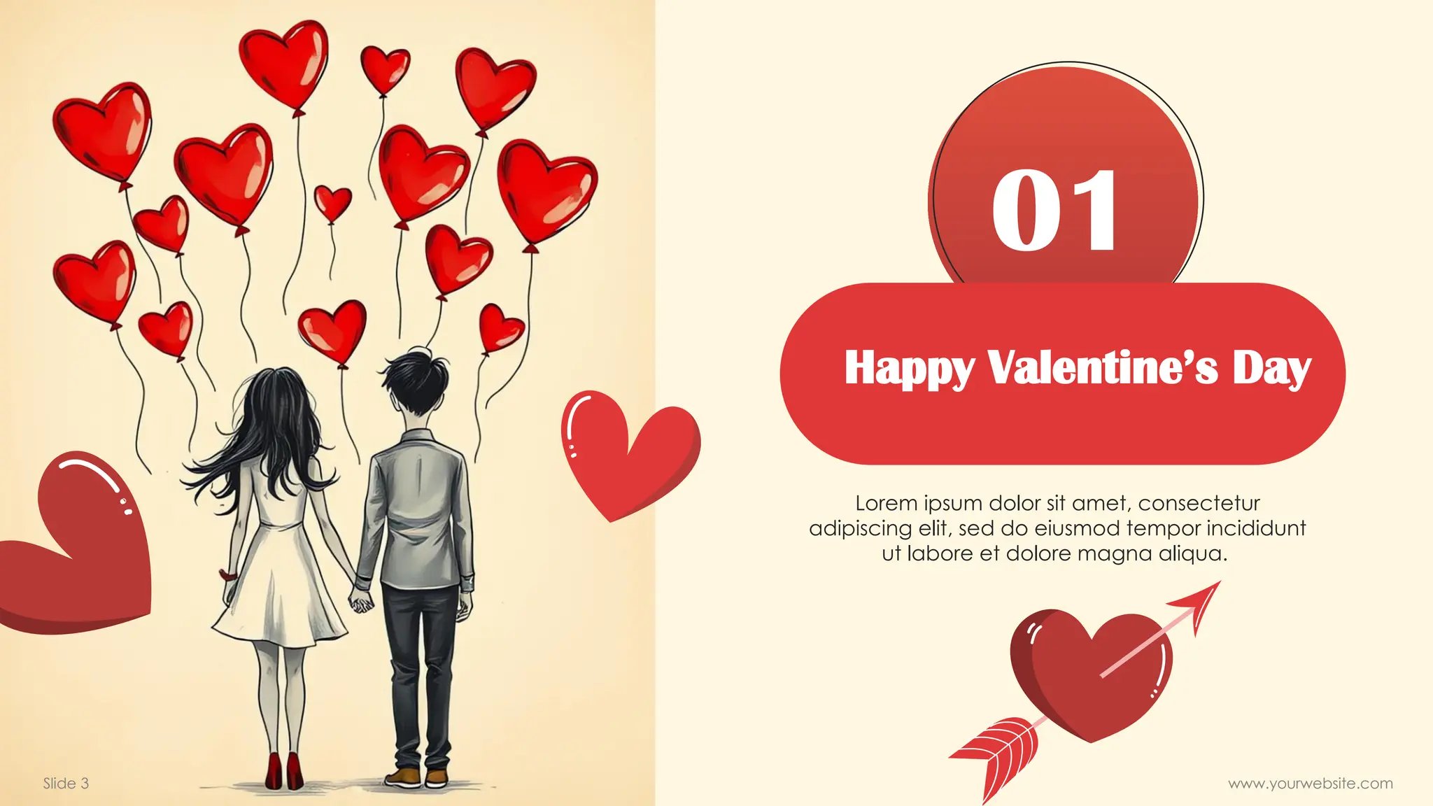 Cute Valentines Day Slides Presentation Template | PPTX