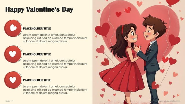Cute Valentines Day Slides Presentation Template | PPTX