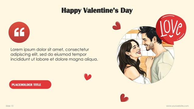 Cute Valentines Day Slides Presentation Template | PPTX