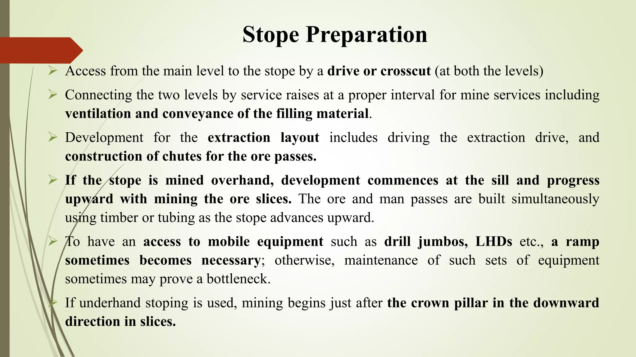 Cut And Fill Mining Method Pptx