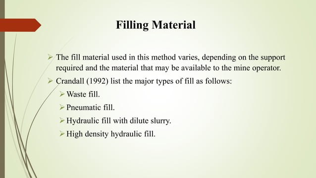 Cut & fill mining method | PPTX | Geology | Science