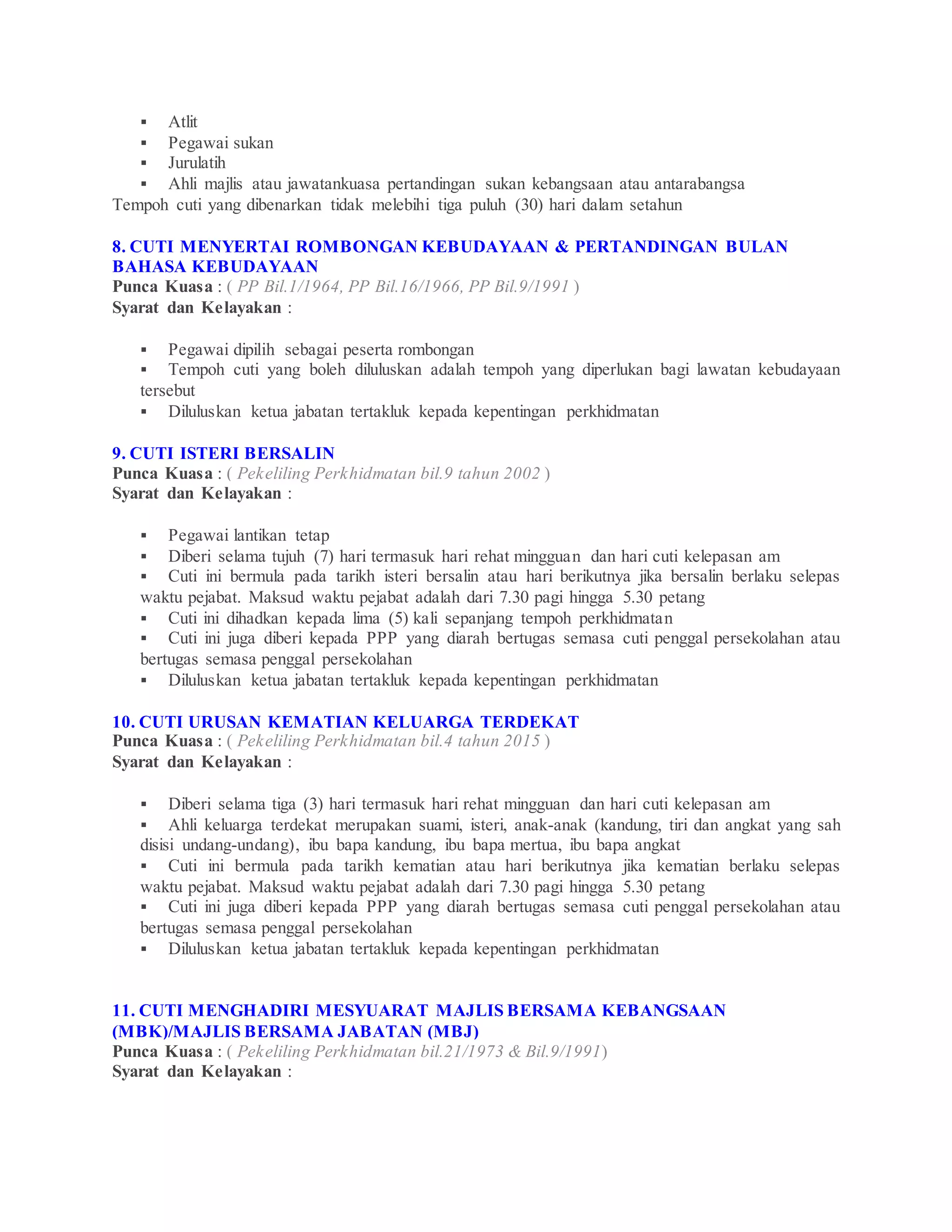 Cuti penjawat awam | DOCX