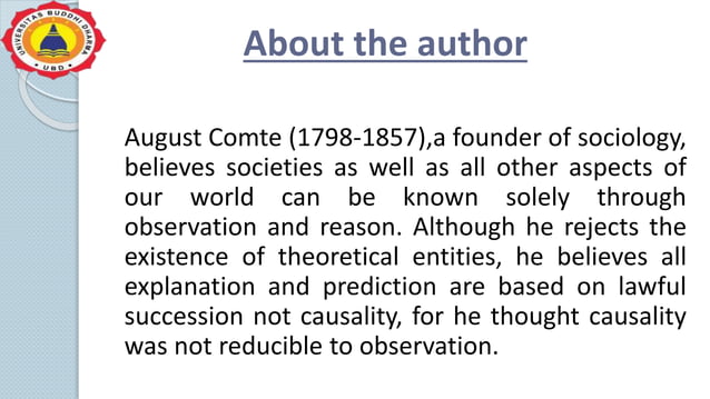 "Positive Philosophy" by August Comte | PPT