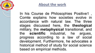 "Positive Philosophy" by August Comte | PPT