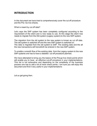 Cutover activities | PDF