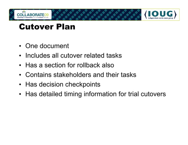 Cutover Plan V2 | PDF