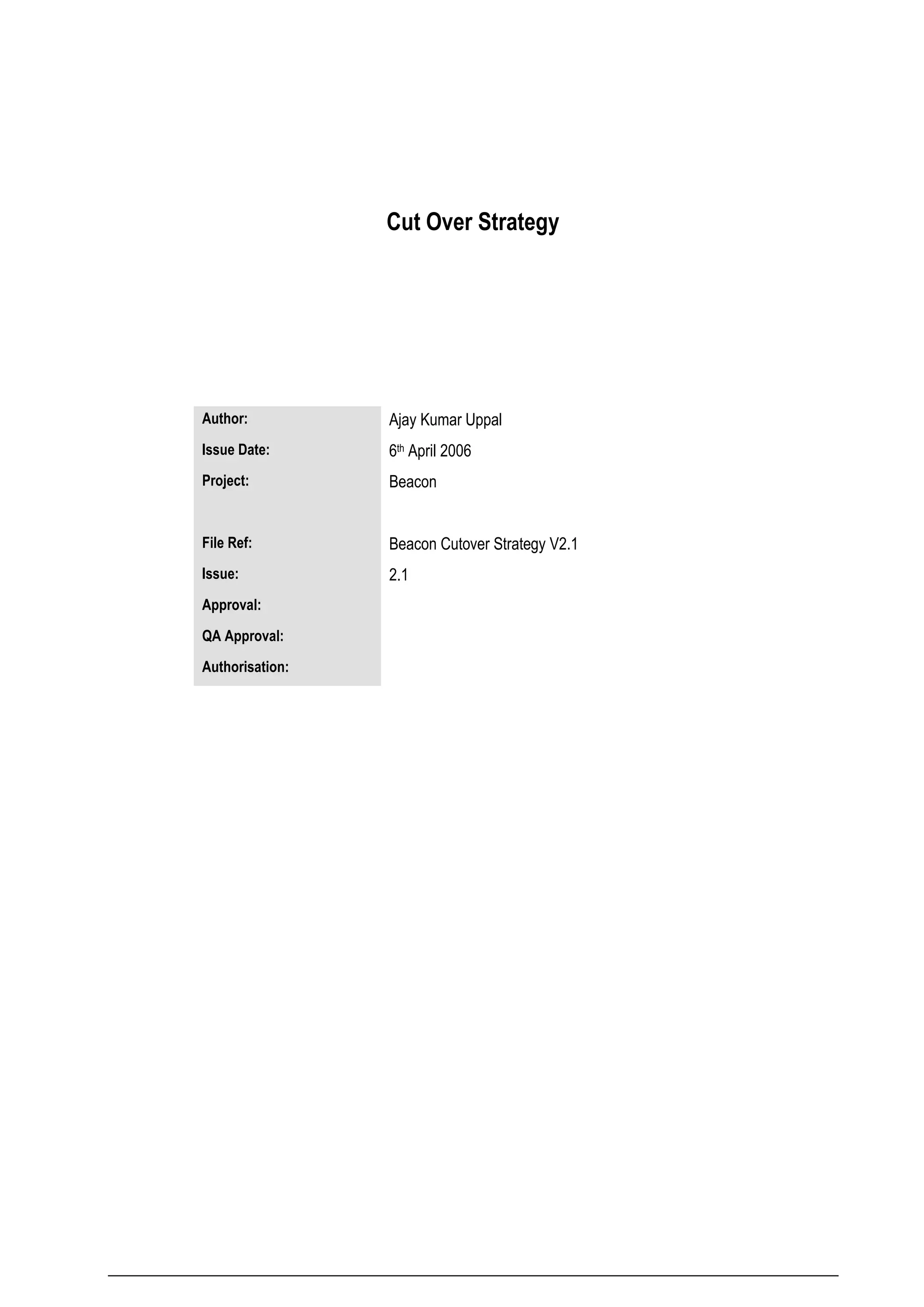 Cutover strategy - Legacy to new billing, invoicing engine | PDF