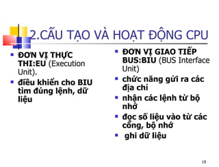 Cấu tạo và nguyên lý hoạt động cpu | PPT