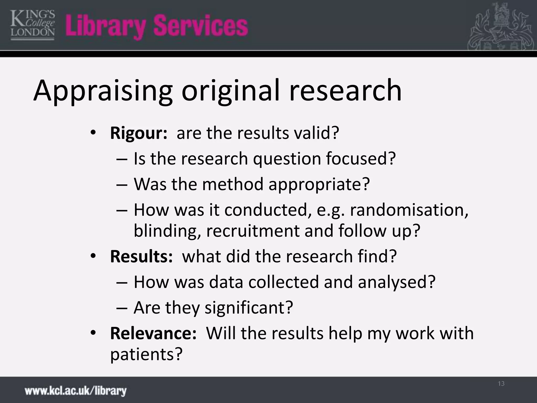 Quick introduction to critical appraisal of quantitative research | PPTX