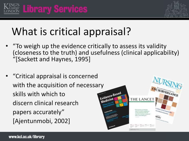 Quick introduction to critical appraisal of quantitative research | PPTX