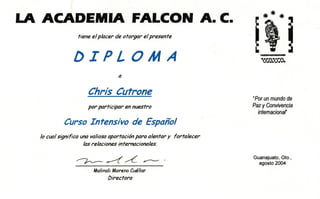 Intensive Spanish Language Course Diploma | PDF