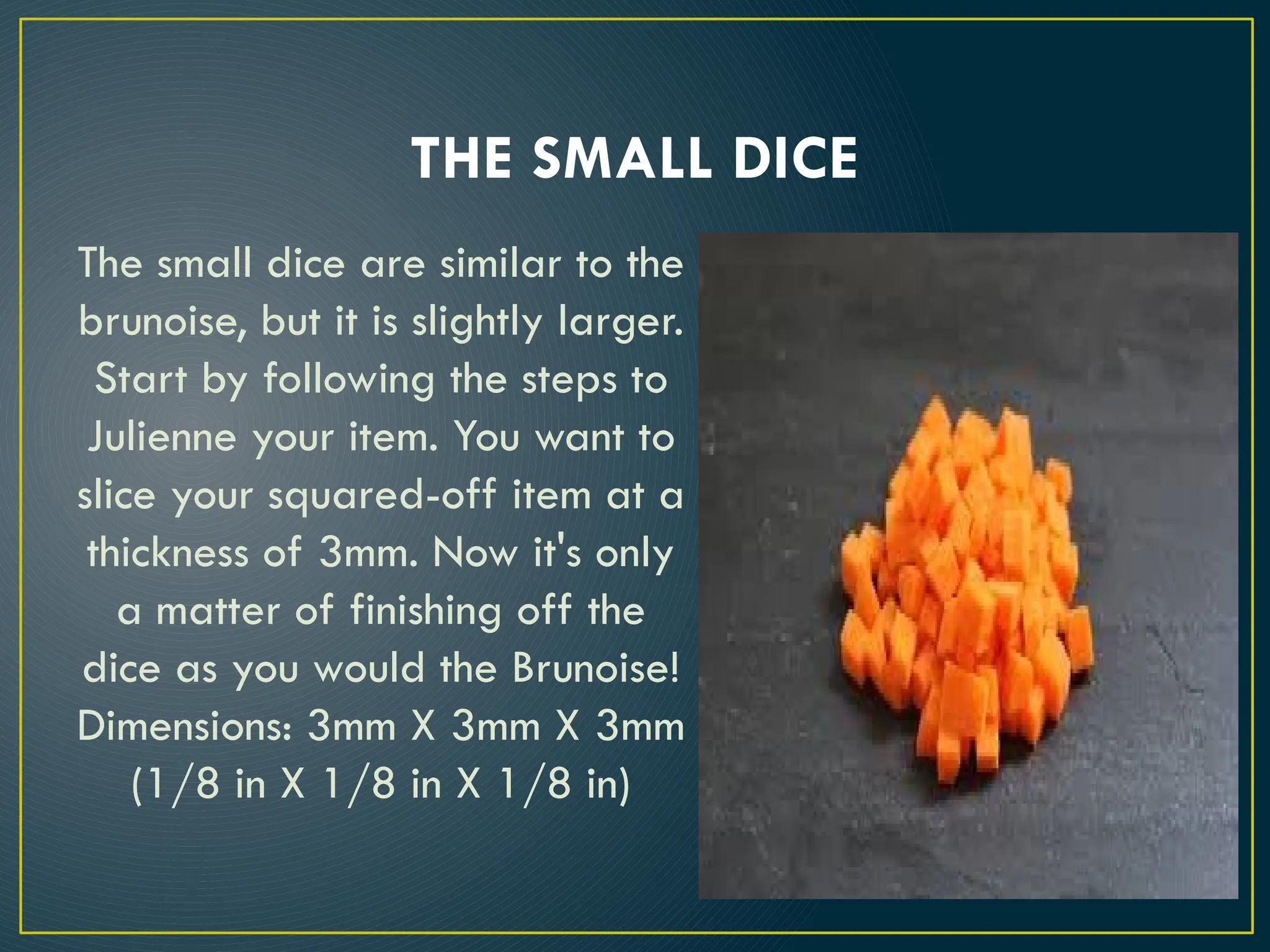 Knife Skills, The Different Cuts of Fruits/Vegetables | PPTX