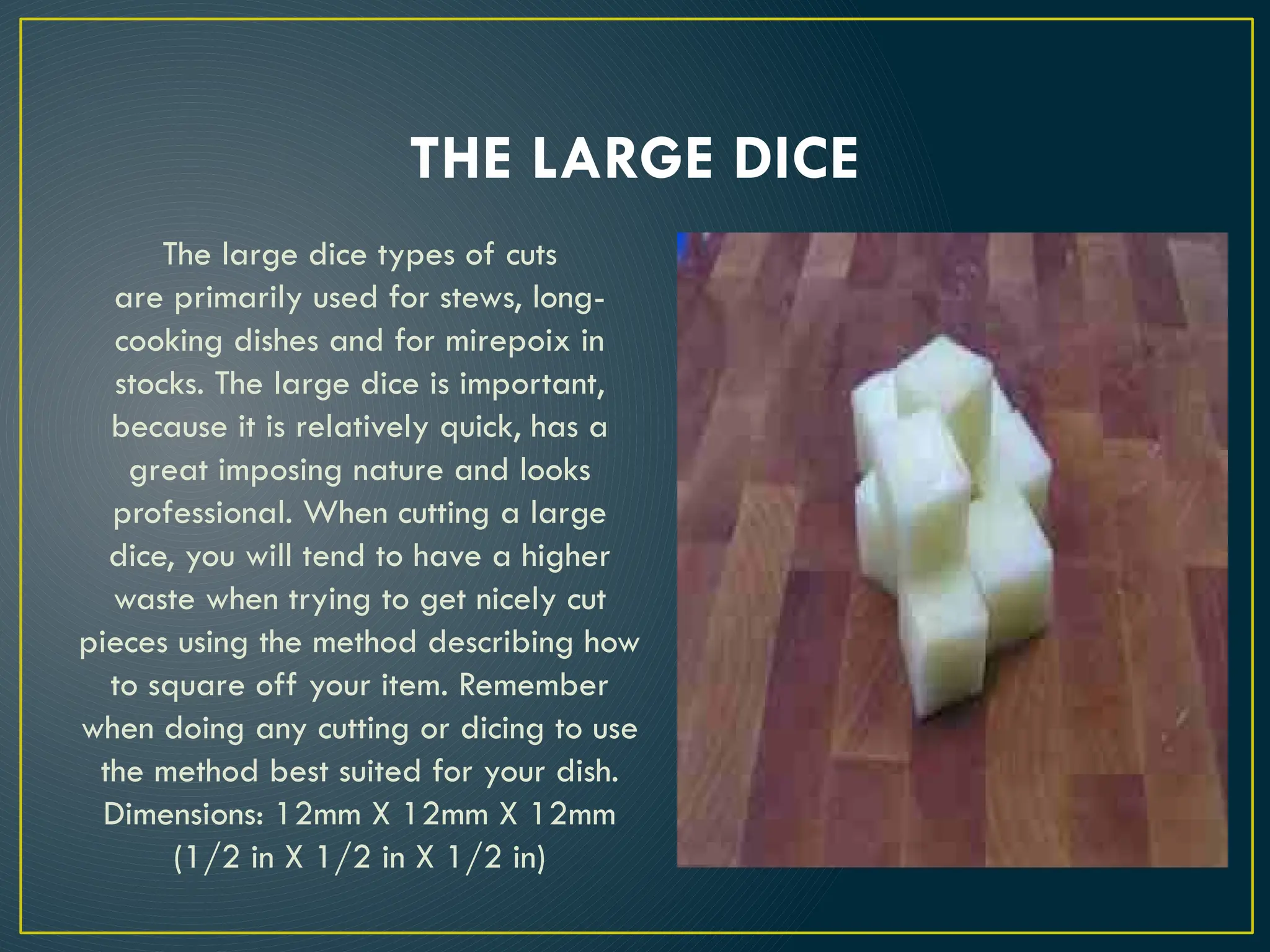 Knife Skills, The Different Cuts of Fruits/Vegetables | PPTX