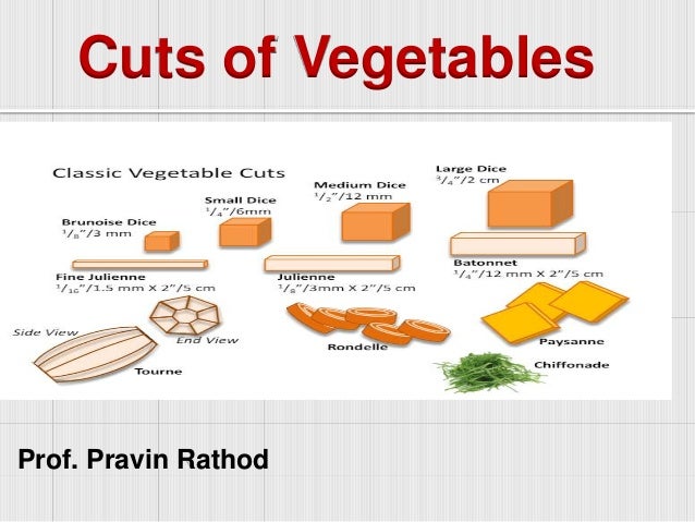 Cuts of Vegetable