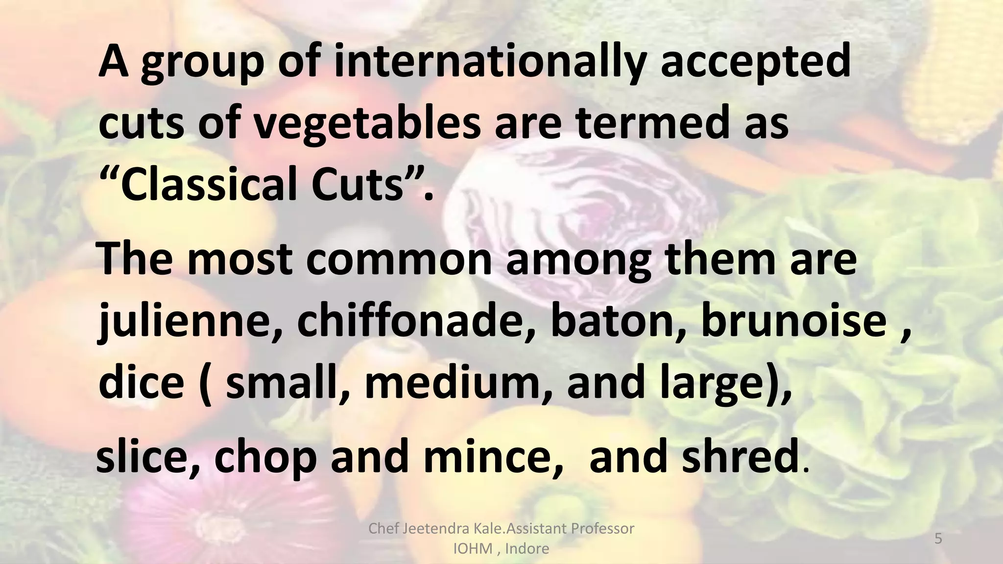 Cuts of vegetables | PPTX